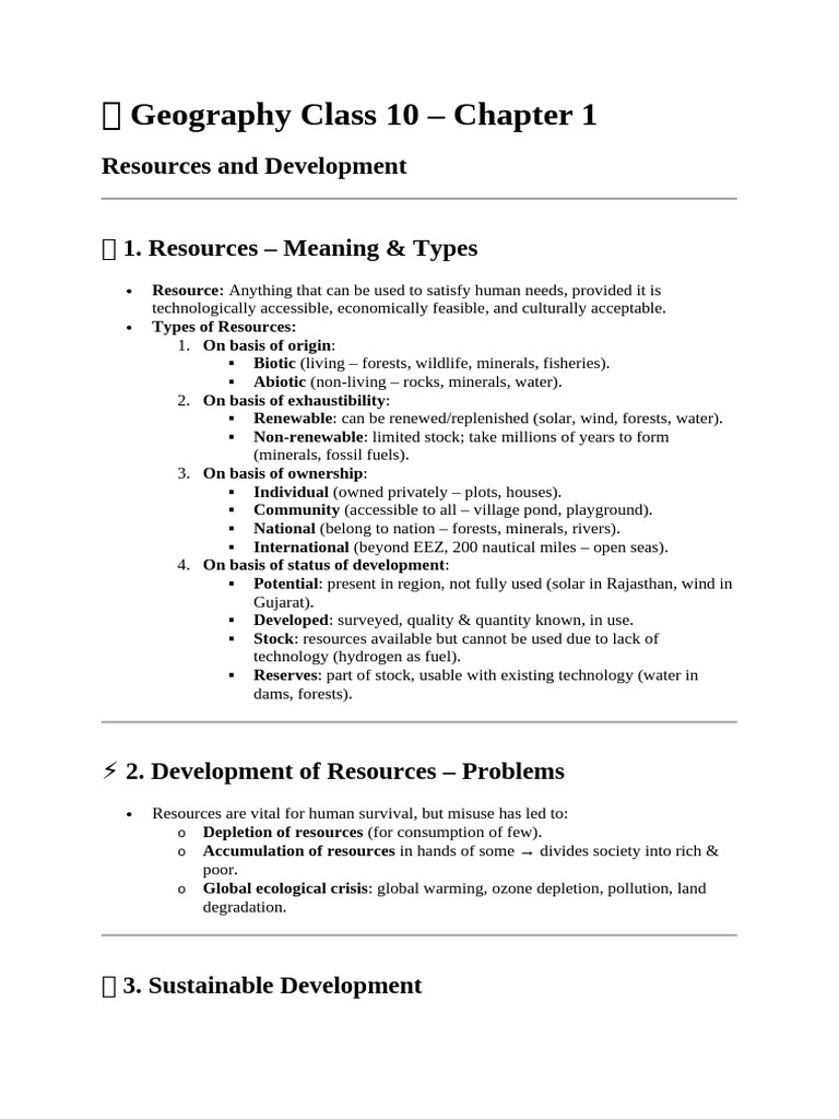 ? Geography Class 10 CH 1 | PDF | Soil | Resource