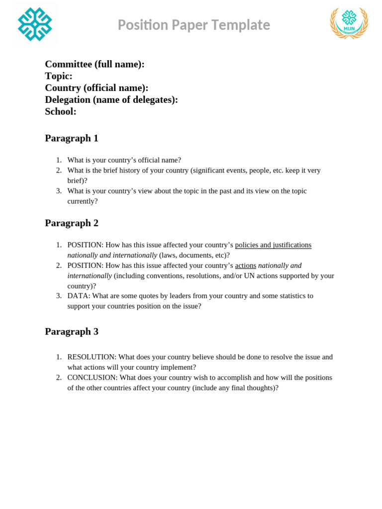 3. How to Write a Position Paper | PDF