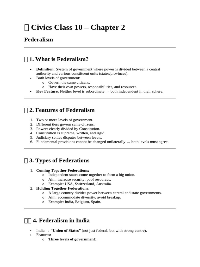 ? Civics Class 10 ch 2 | PDF | Government