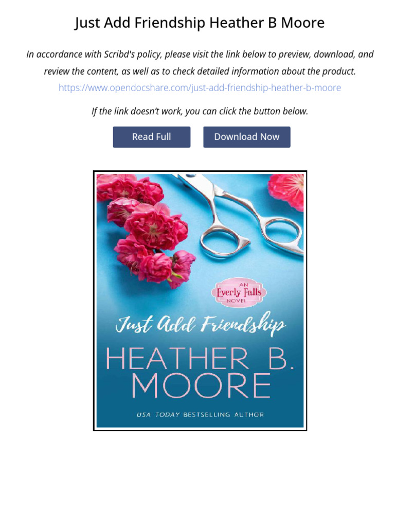 Just Add Friendship Heather B Moore | PDF