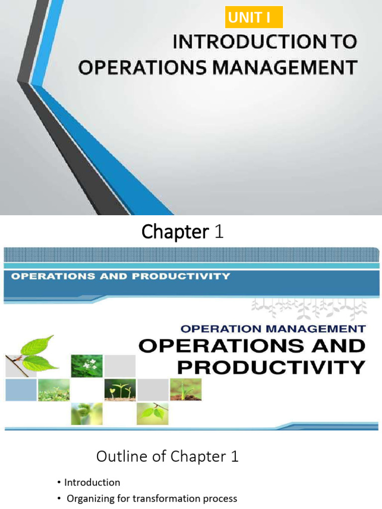Chapter 1- Operations and Productivity_PDF (1) | PDF | Lean Manufacturing | Operations Management