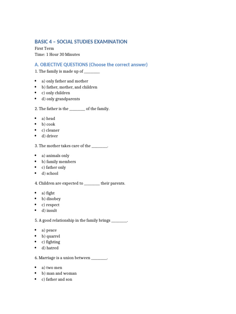 Basic 4 Social Studies Exam Guide | PDF | Shrine | Mosque