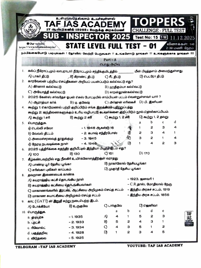 Taf Full Test | PDF