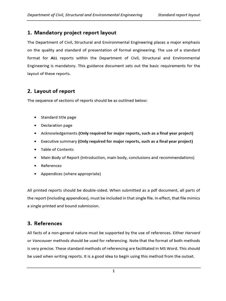 Civil Engineering Report Layout Guidelines | PDF | Significant Figures ...