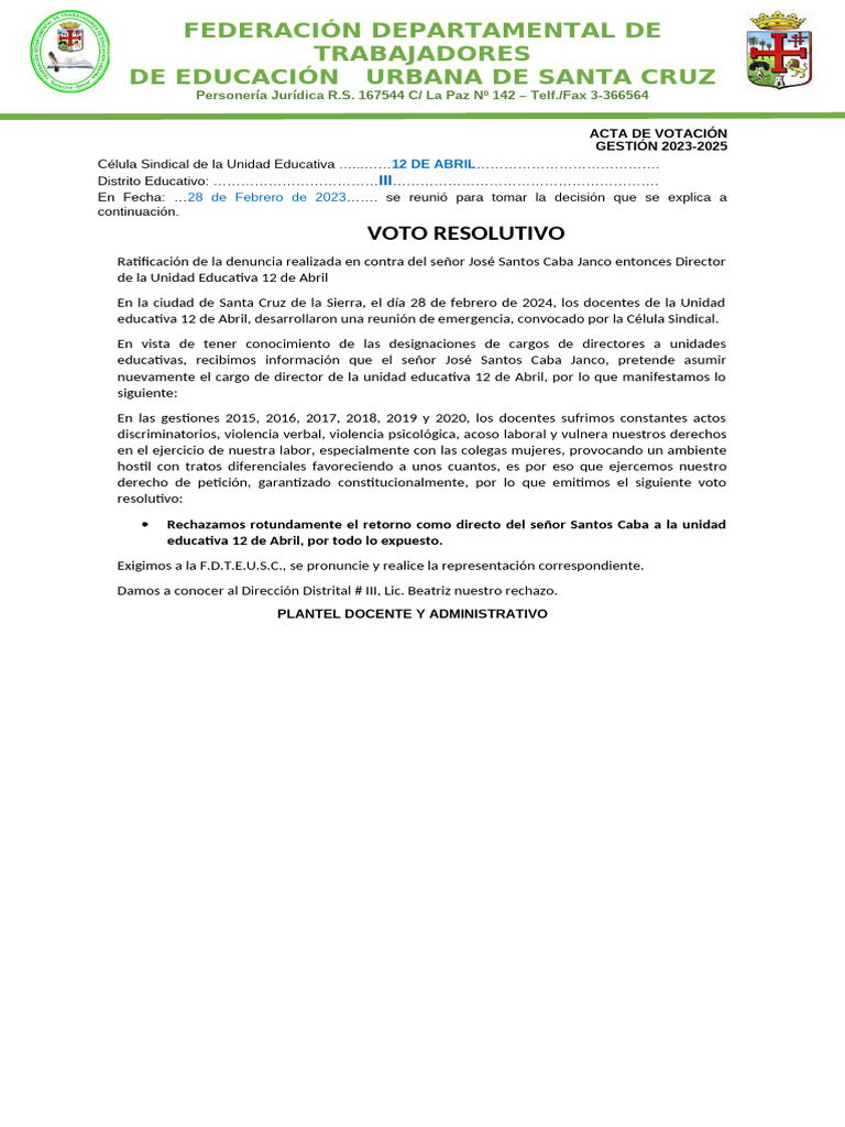 Voto Resolutivo | PDF
