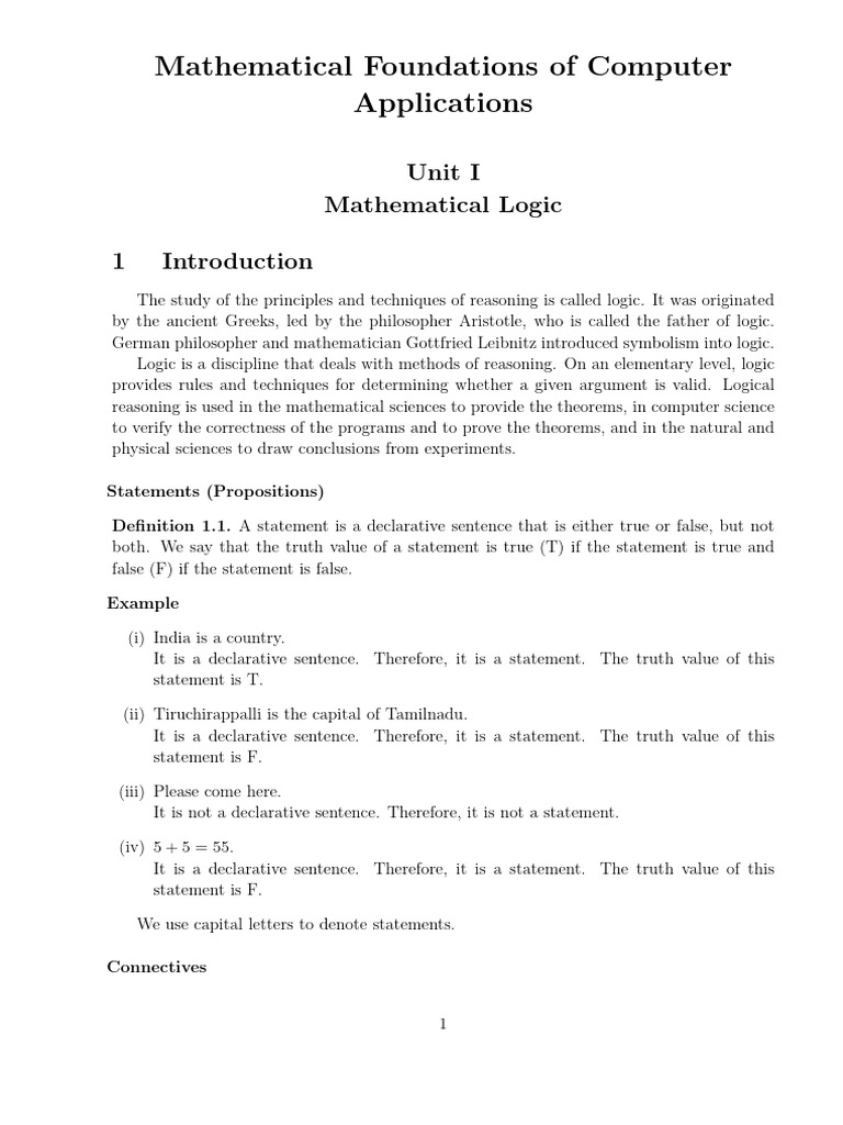 Mathematical Logic Basics Explained | PDF | Logic | Argument