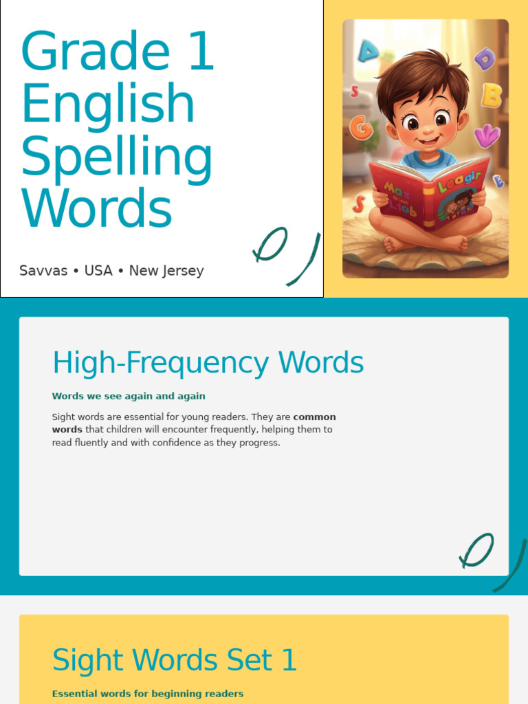 Presentation - Grade 1 English Spelling Words - 20260111 - 191707 ...
