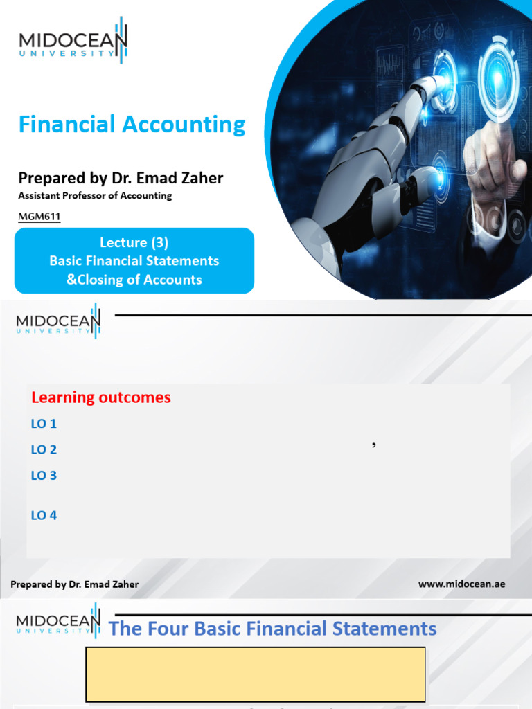 Lecture (3) Basic Financial Statements Closing Entries | PDF | Expense ...