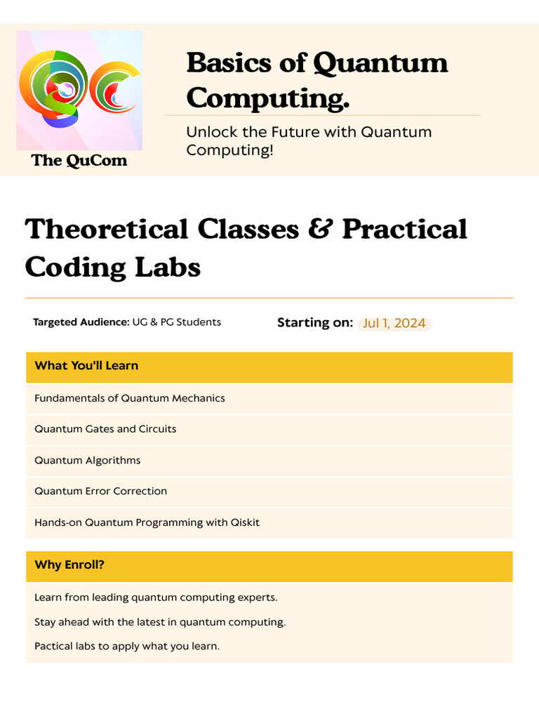 Quantum Computing Course for Students | PDF