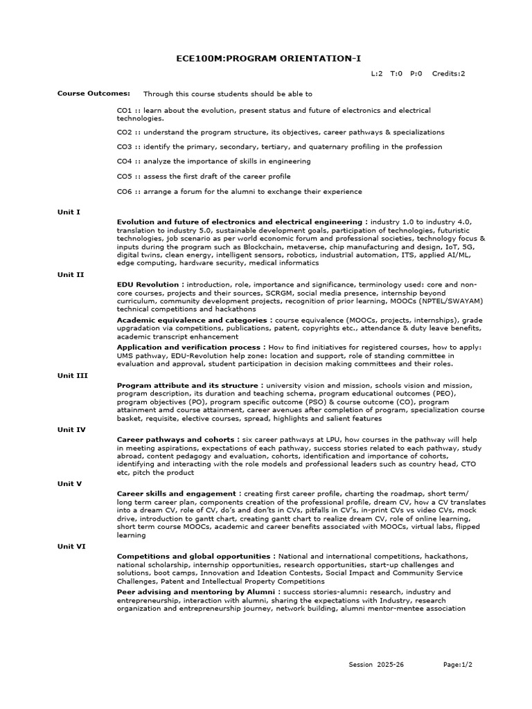 Ece 100m Program Orientation | PDF | Massive Open Online Course