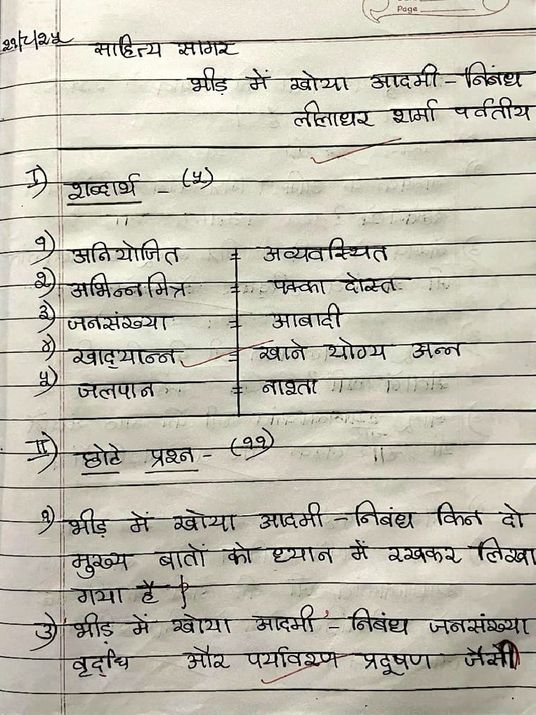Hindi Notes | PDF