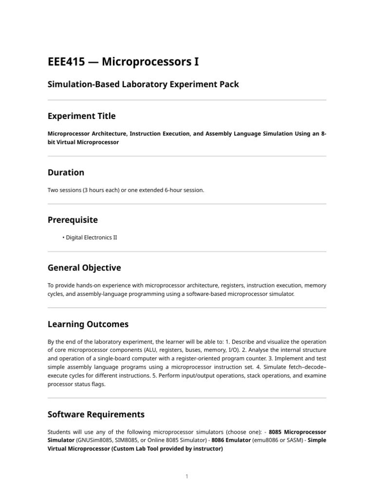 Microprocessor Lab: Architecture & Assembly | PDF | Central Processing ...