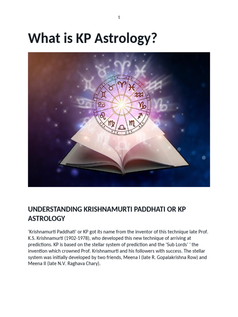 What Is KP Astrology | PDF | Astrology | Esoteric Cosmology