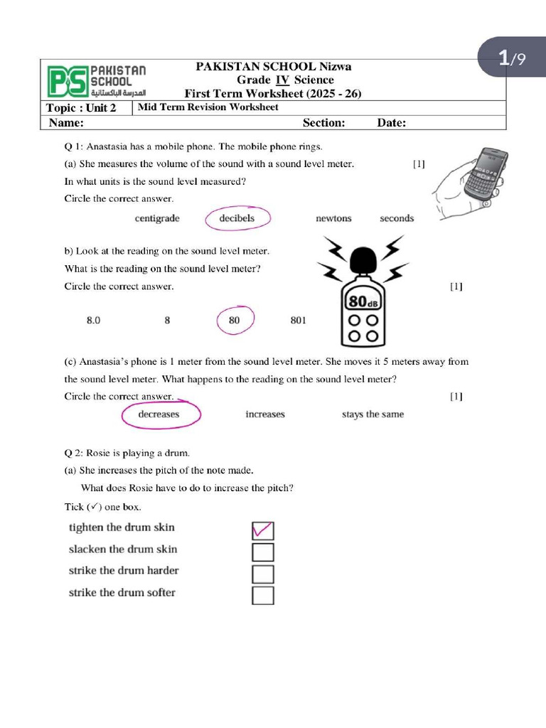 Answers of Science Worksheet | PDF