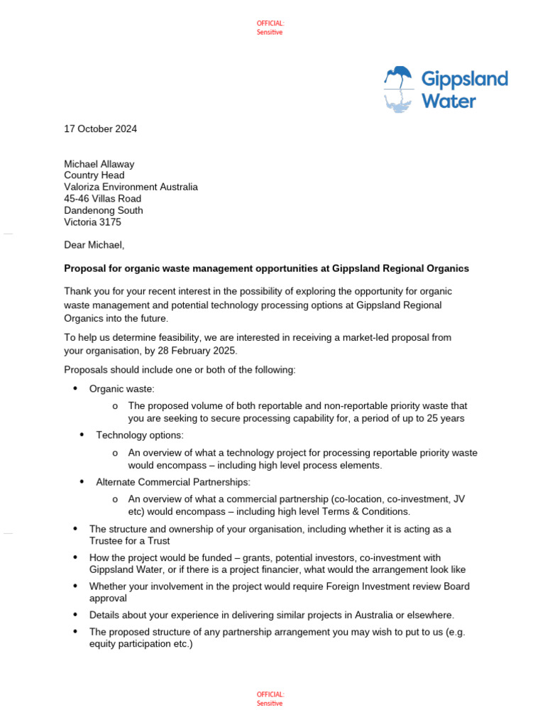 Waste Management and Future Technologies - Standard Letter Template ...
