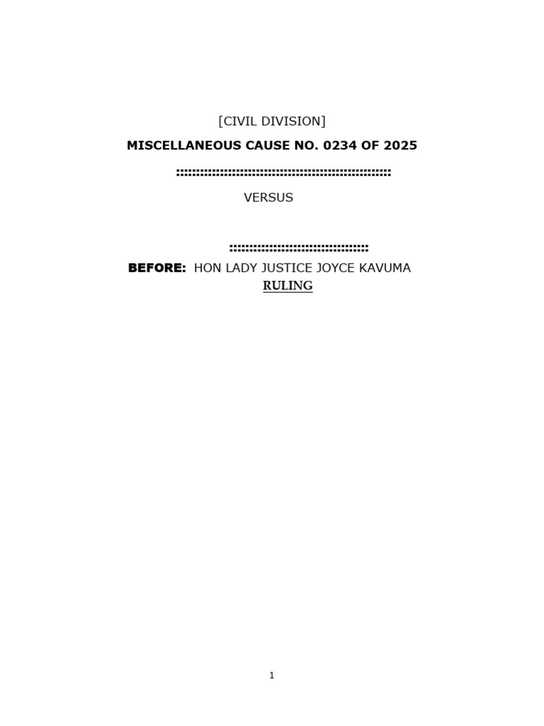 Mulisa Bashir v National Unity Platform and Another 2026 UGHCCD 13 (12 ...