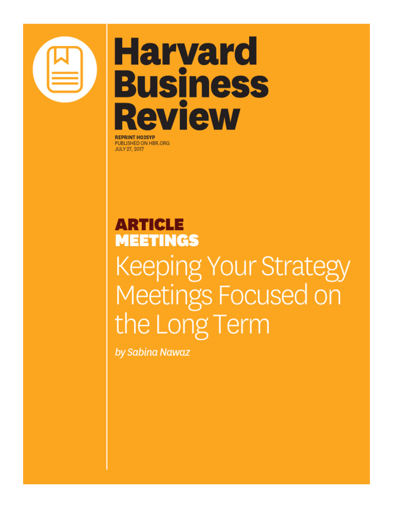 Meetings - Strategy Meetings Focused on Long Term | PDF