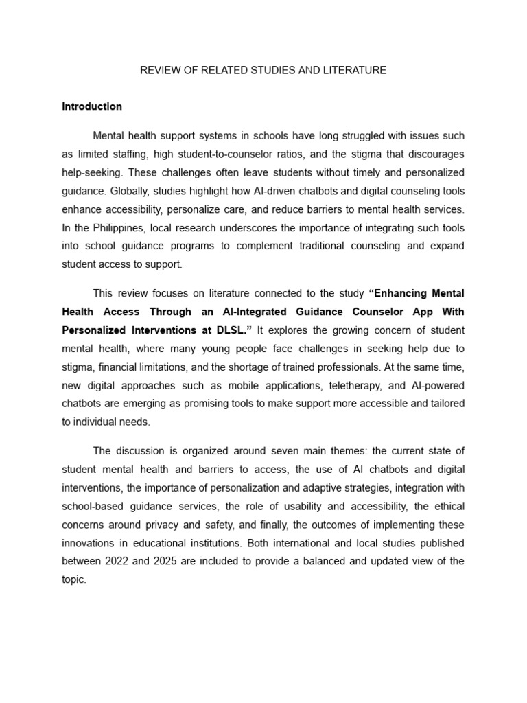 Rrl in Itmetre | PDF | Mental Health | Artificial Intelligence