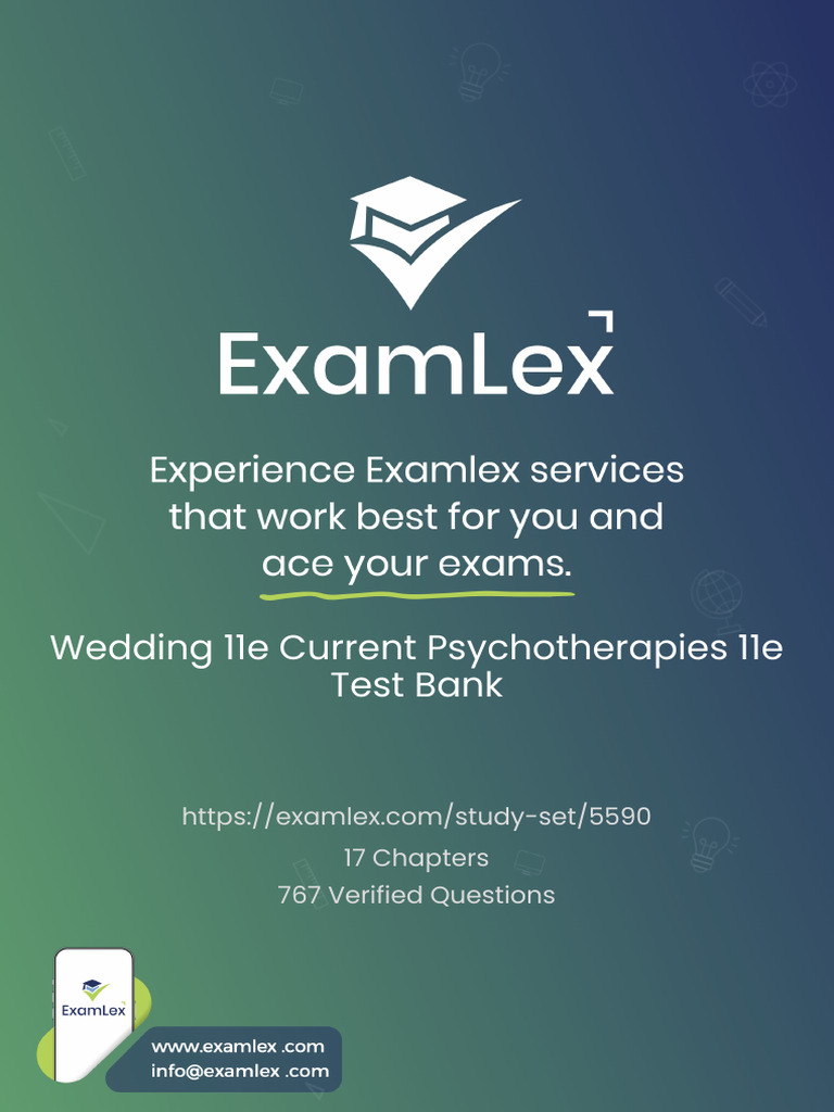 Wedding 11e Current Psychotherapies 11e Test Bank | PDF | Psychotherapy ...