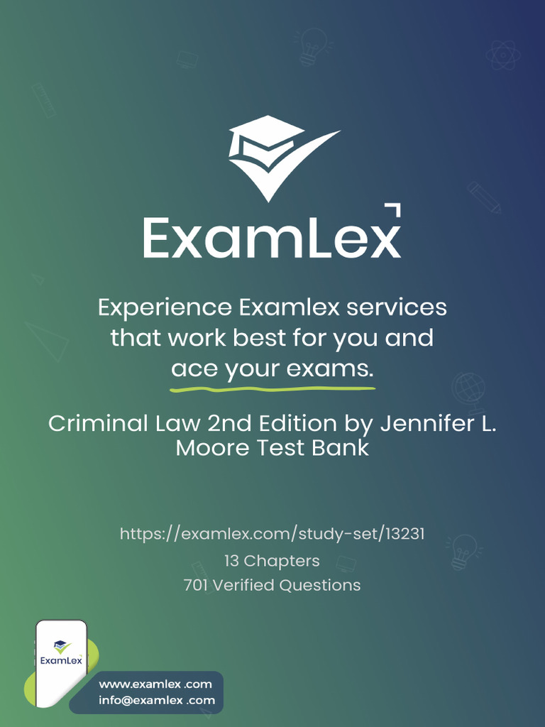 Criminal Law 2nd Edition by Jennifer L. Moore Test Bank | PDF | Common ...