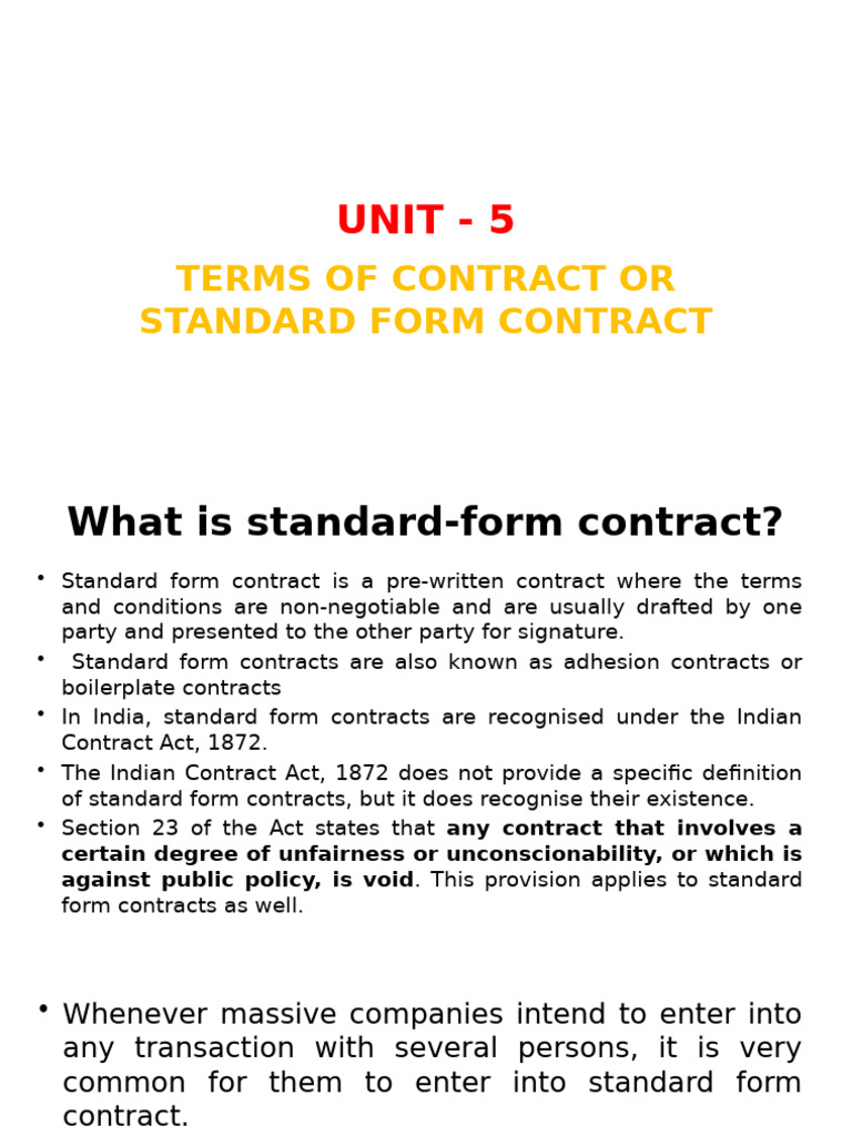 Understanding Standard Form Contracts | PDF | Legal Liability | Tort