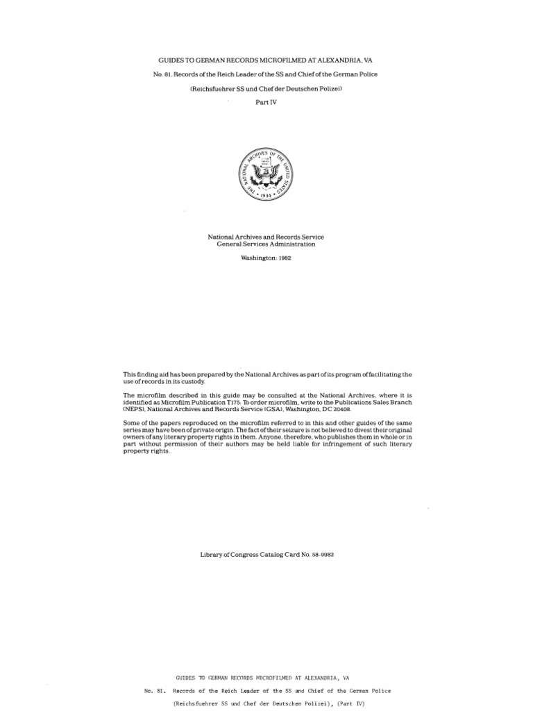 German Records at Alexandria | PDF | Nazi War Crimes | World War II