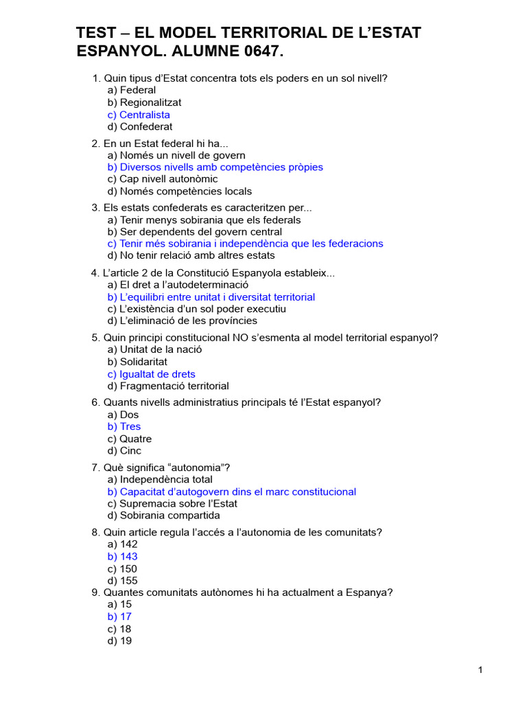 Tema 2 - Aea 2. Activitat 2. Test Alumne. 1 | PDF
