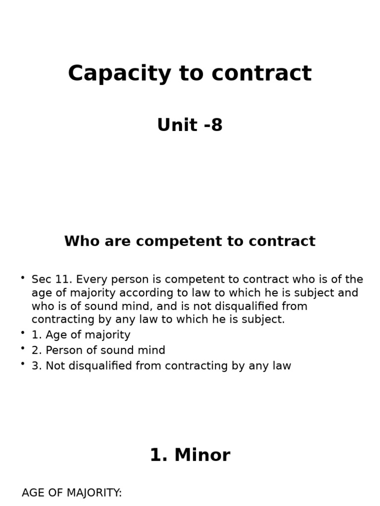 Competence to Contract: Minors' Rights | PDF | Guarantee | Legal Liability