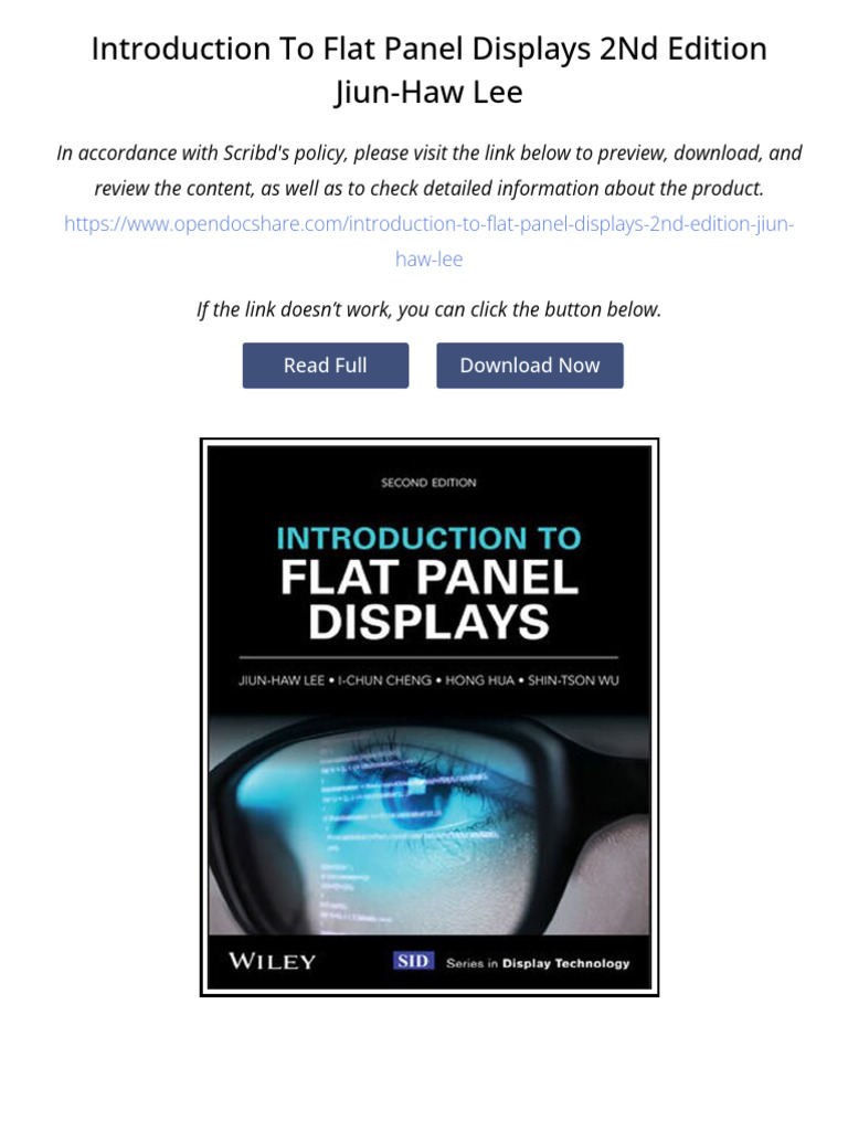 Introduction to Flat Panel Displays 2nd Edition Jiun-Haw Lee | PDF ...