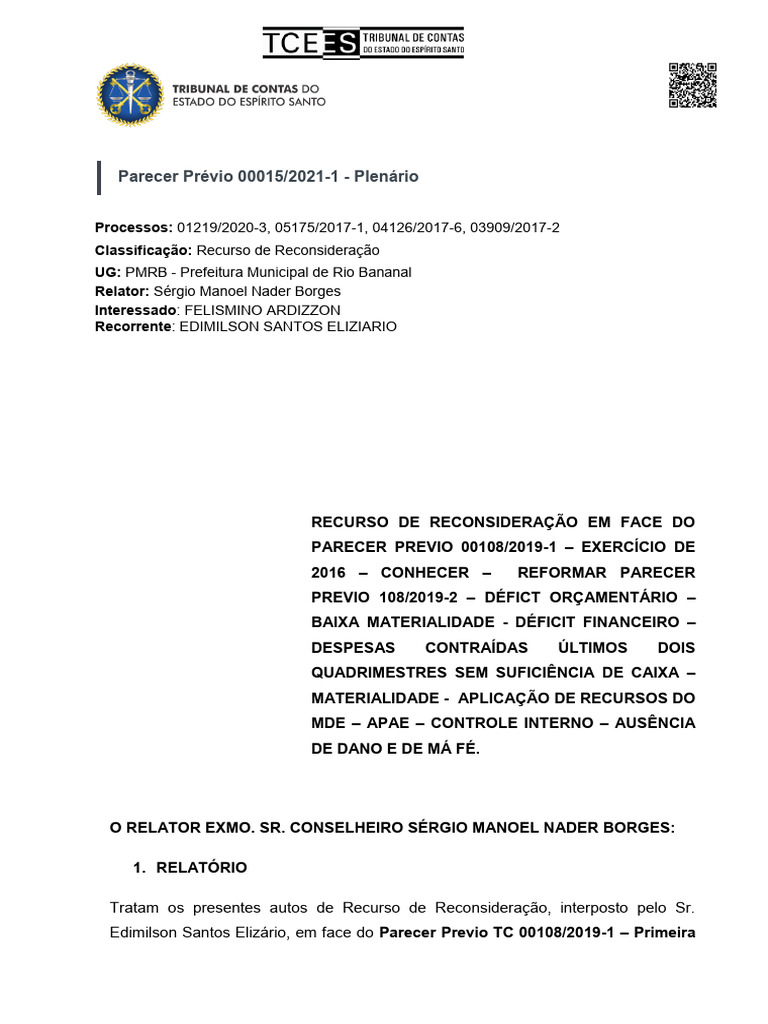 parecer TCE | PDF | Analogia | Administração pública