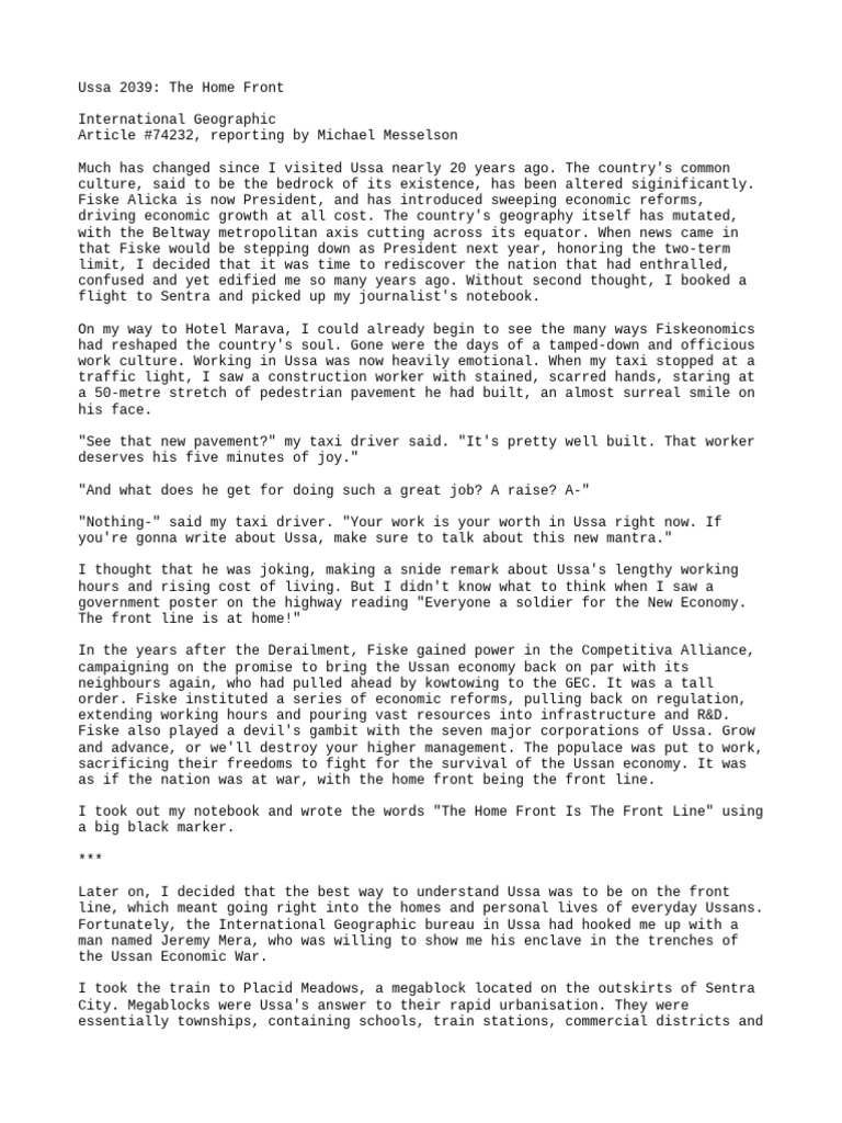Ussa 2039 The Home Front | PDF | Cost Of Living