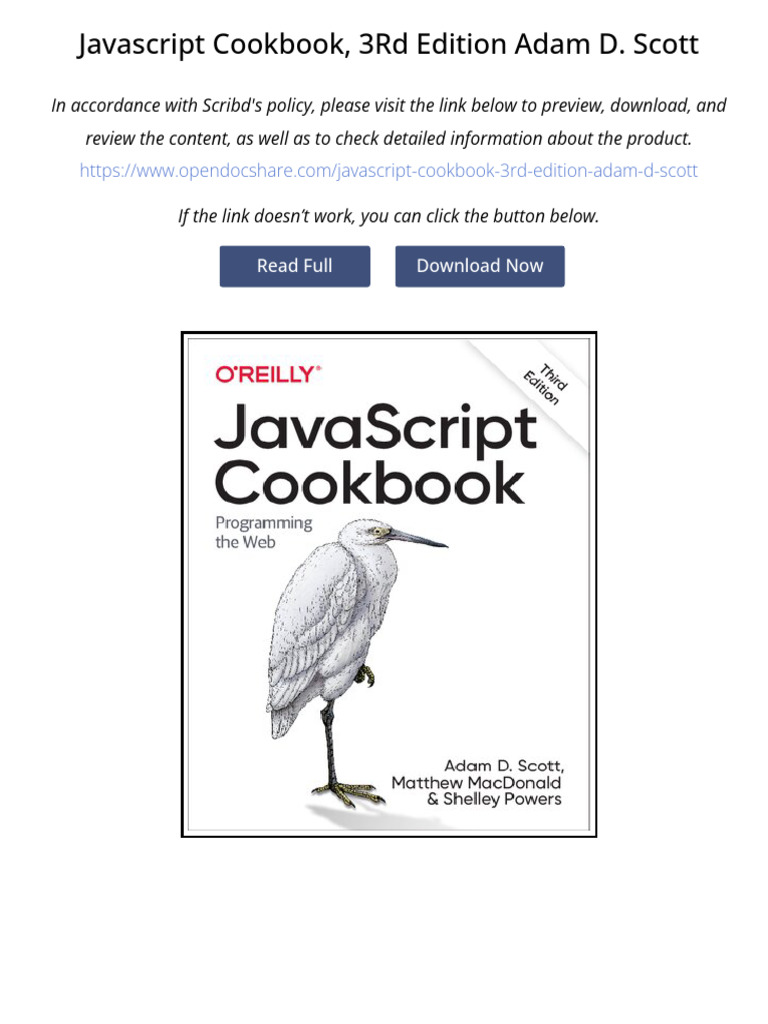 JavaScript Cookbook, 3rd Edition Adam D. Scott | PDF | Parameter (Computer Programming ...