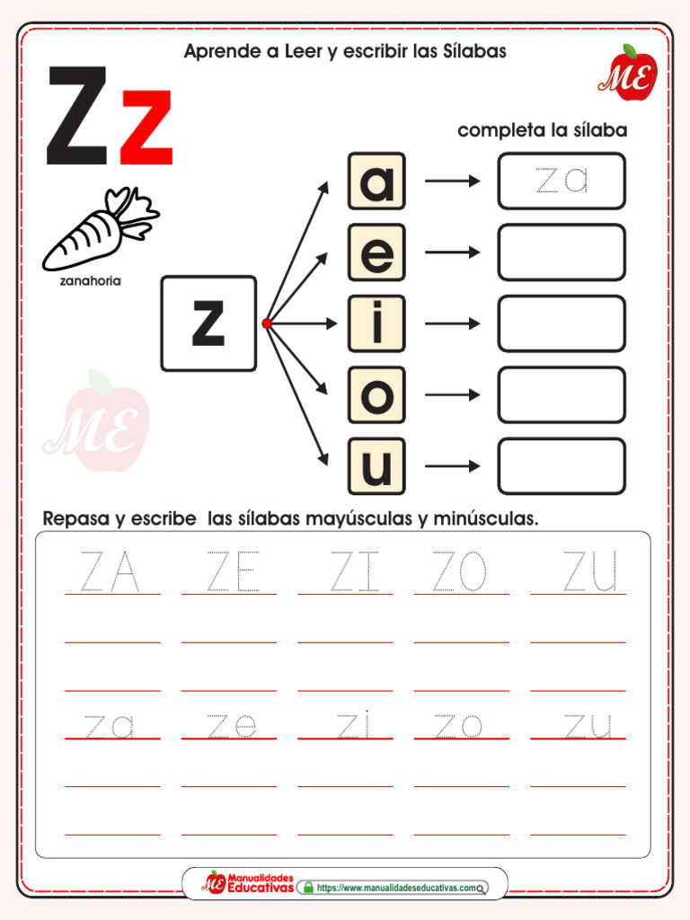Z Aprende A Leer Sílabas-Páginas-25 | PDF