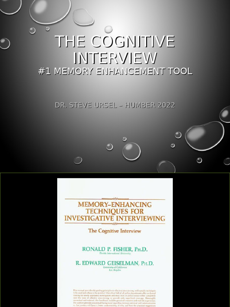 Cognitive Interview Techniques Explained | PDF | Mind | Recall (Memory)