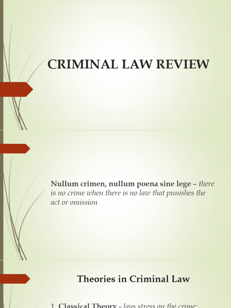 Overview of Criminal Law Theories and Principles | PDF | Criminal Law ...
