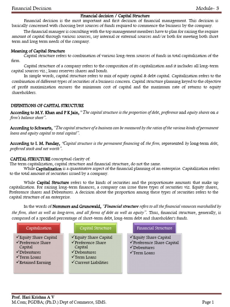 Understanding Capital Structure Decisions | PDF | Capital Structure ...