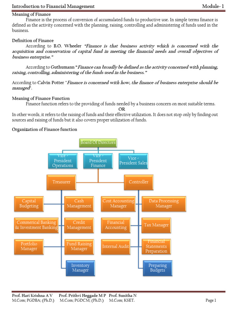 Module 1 Introduction to FM | PDF | Financial Analyst | Capital Structure
