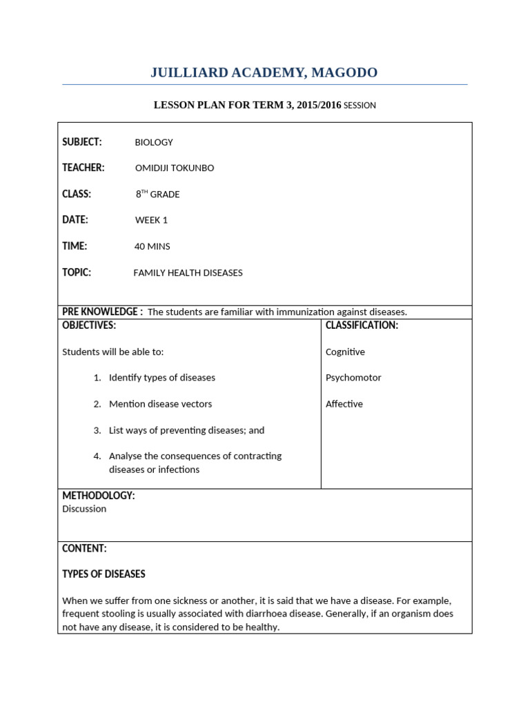 Biology Lesson Plan Year 8 Week 1, 2014-2015(2) | PDF | Hormone ...