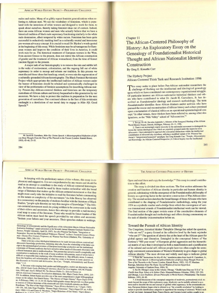 An African Centered Philosophy of History | PDF | Afrocentrism ...