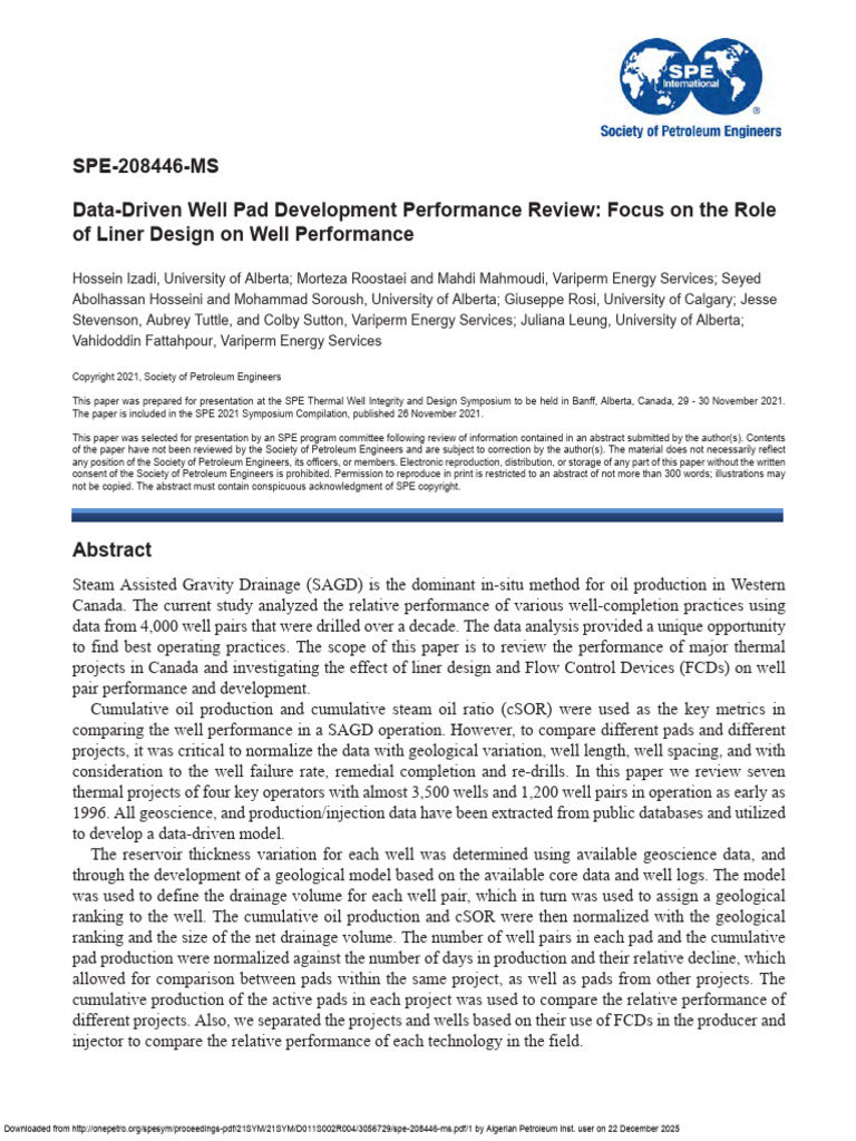 spe-208446-ms (1) | PDF | Petroleum Reservoir | Extraction Of Petroleum