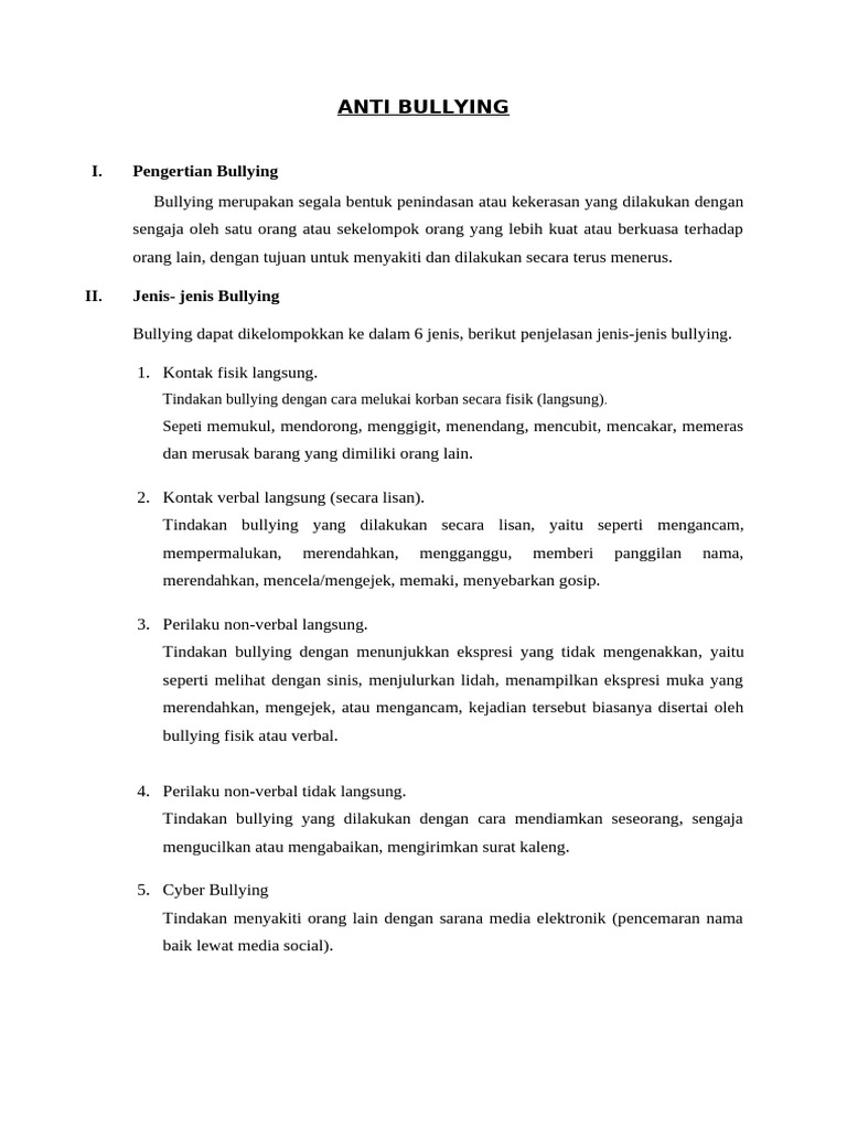 Panduan Lengkap Anti Bullying | PDF