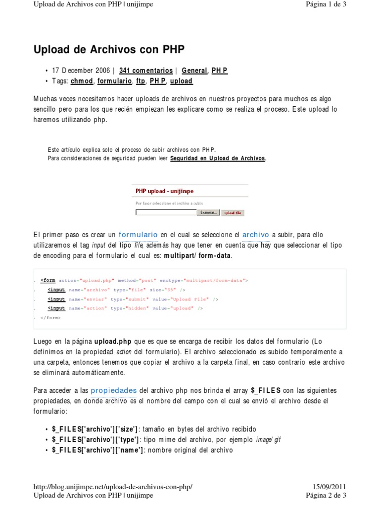 PHP Upload Files | PDF | Archivo de computadora | Datos de computadora