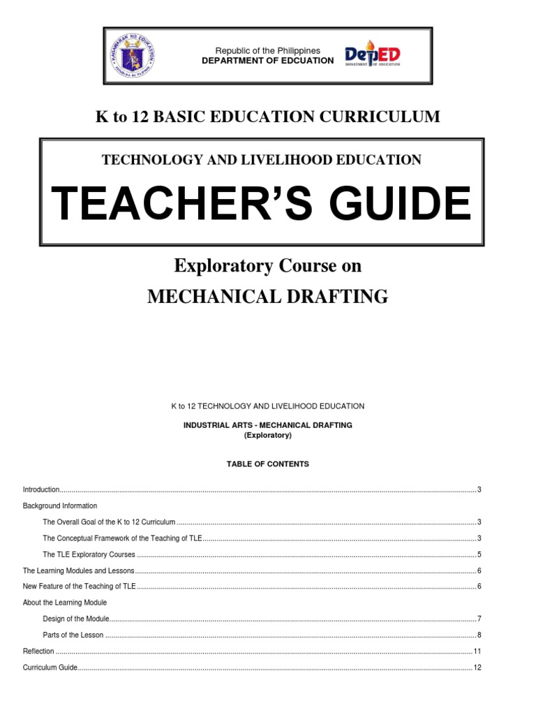 K To 12 Mechanical Drafting Teacher's Guide | PDF | Curriculum ...