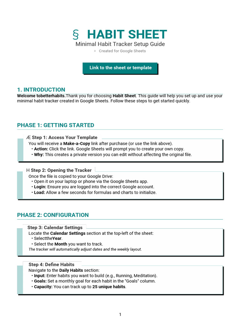 Habit Sheet | PDF | Software | Computing
