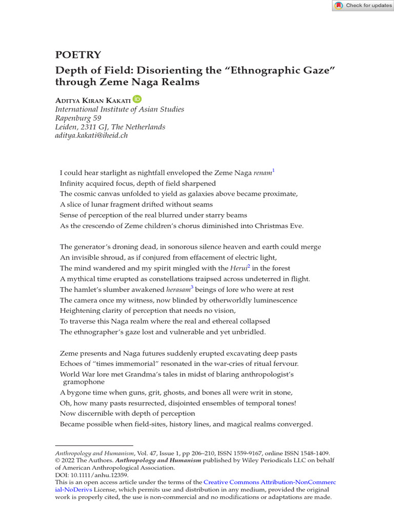 Depth of Field_ Disorienting the “Ethnographic Gaze” Through Zeme Naga ...