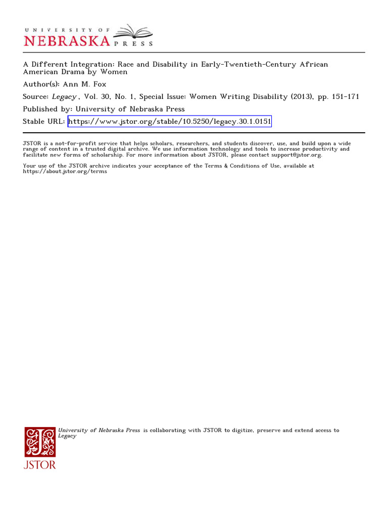 Fox DifferentIntegrationRace 2013 | PDF | Disability | Race (Human ...