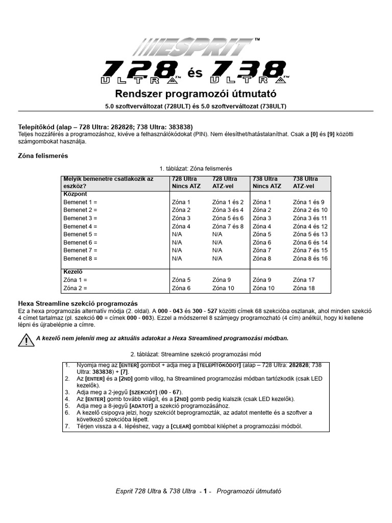 Paradox 738 ULTRA Programmers Manual | PDF