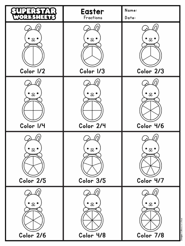 Easter Fractions Worksheet | PDF