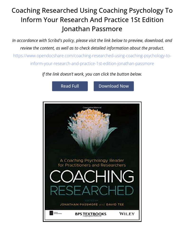 Coaching Researched Using Coaching Psychology to Inform Your Research ...
