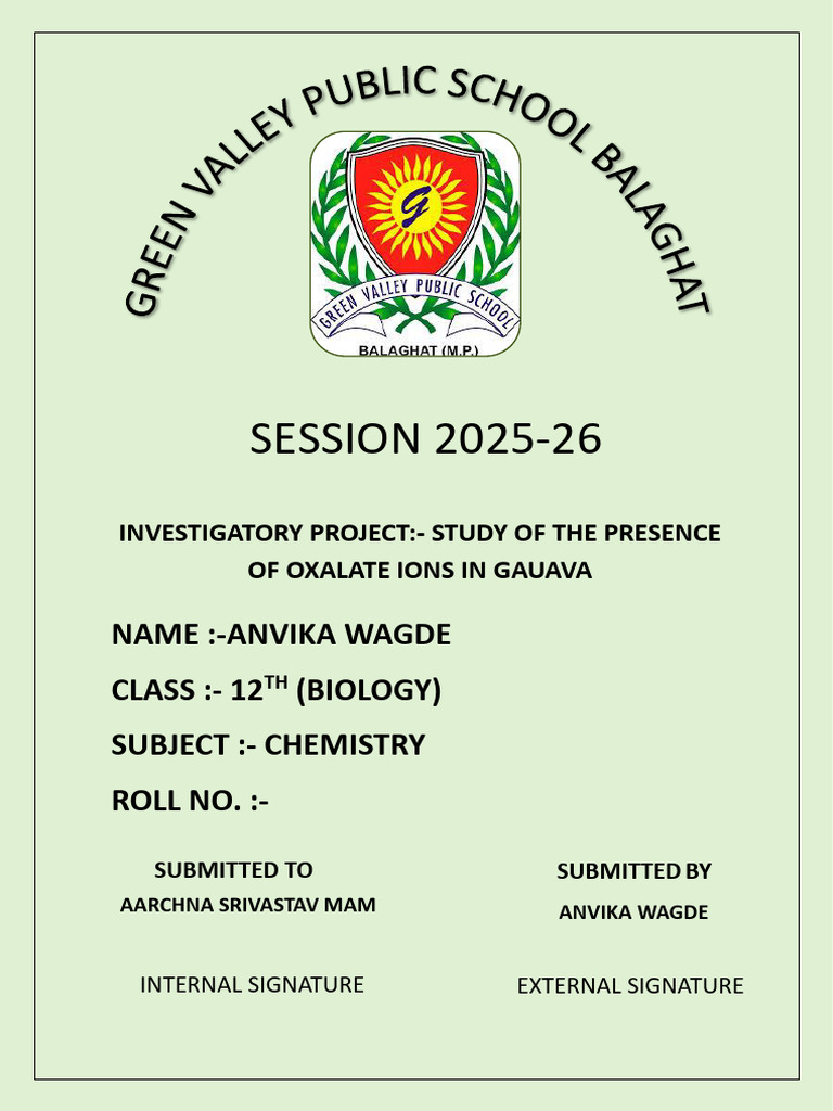 CHEMISTRY PROJECT | PDF | Titration | Chemistry